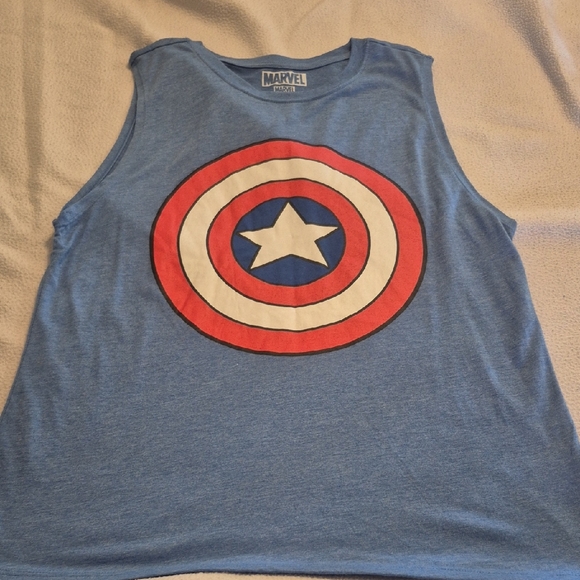 Marvel | Shirts & Tops | Marvel Blue Captain America Shield Tank Top ...
